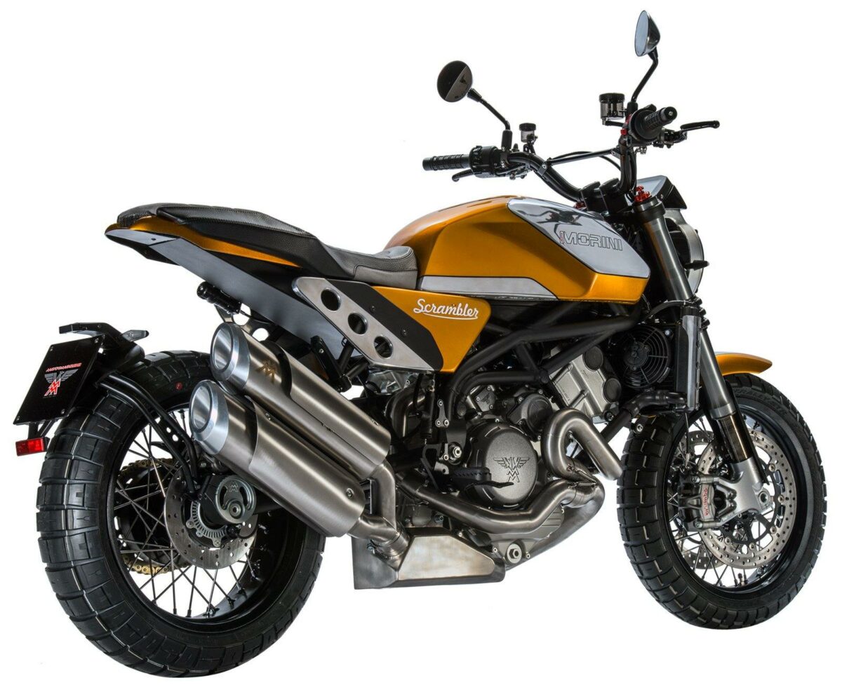Moto Morini Scrambler 1200 in livrea Gulf