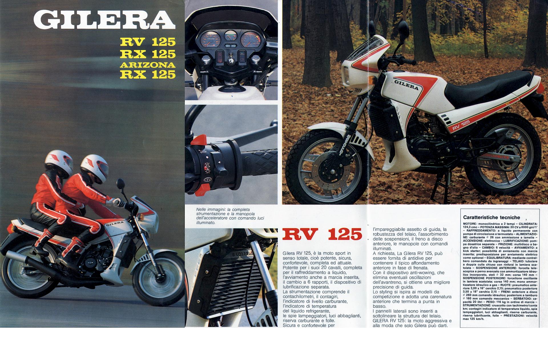 Gilera RV 125: informazioni, storia, scheda tecnica, foto