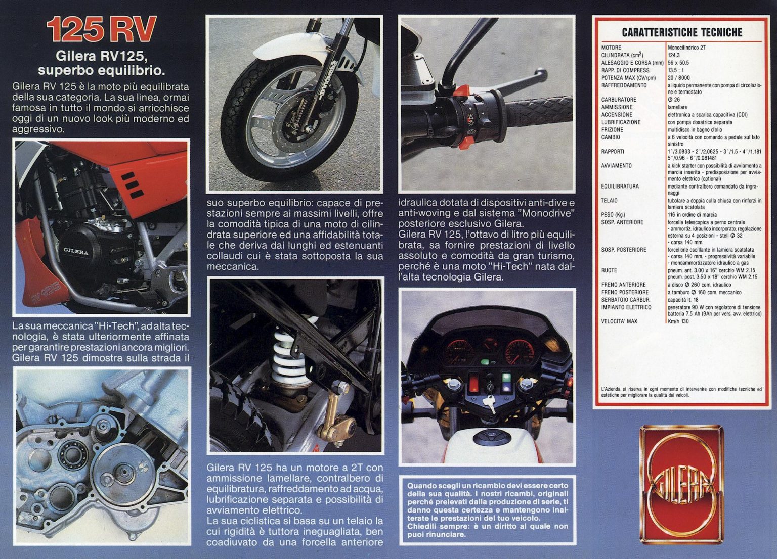 Gilera RV 125: informazioni, storia, scheda tecnica, foto