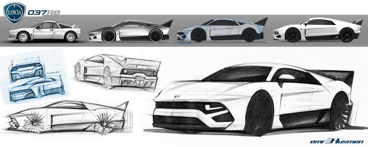 Il rendering della Lancia Rally 037 con contenuti attuali